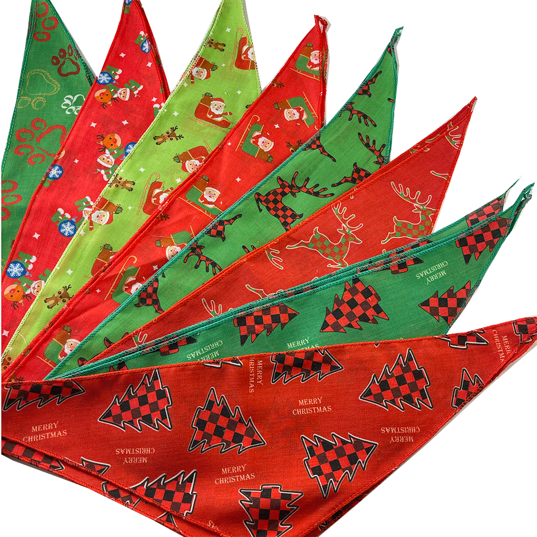 Xmas Hemmed Bandanas – Spectacular Fabrics